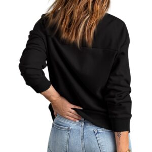 GeGekoko Womens Zip Up Sweatshirts Jackets Long Sleeve Casual Loose Outwear with Pockets Black