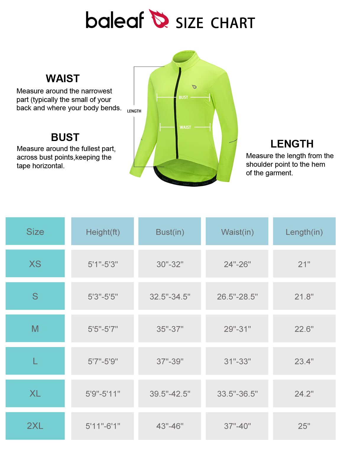 BALEAF Women's Thermal Cycling Jersey Long Sleeve Winter 4 Pockets Bike Fleece Jackets Windproof Cold Weather Fluorescent Yellow XXL