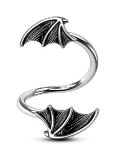 cm crareesi mania bat twist helix earrings 316l stainless steel spiral barbell 16g helix piercing jewelry for halloween conch tragus piercing jewelry