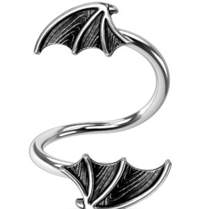 CM Crareesi Mania Bat Twist Helix Earrings 316L Stainless Steel Spiral Barbell 16G Helix Piercing Jewelry for Halloween Conch Tragus Piercing Jewelry