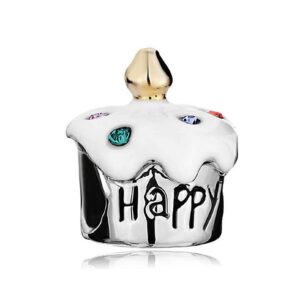 chili jewelry happy birthday cream cake charm compatible with pandora charms bracelets