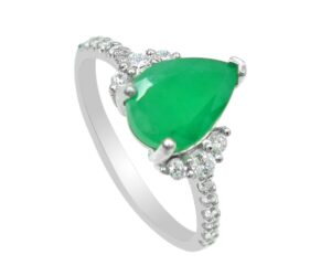 natural 11x8 mm green emerald gemstone ring 925 sterling silver may birthstone art deco ring women engagement ring wedding gift for her (sterling silver, 11.25 us)