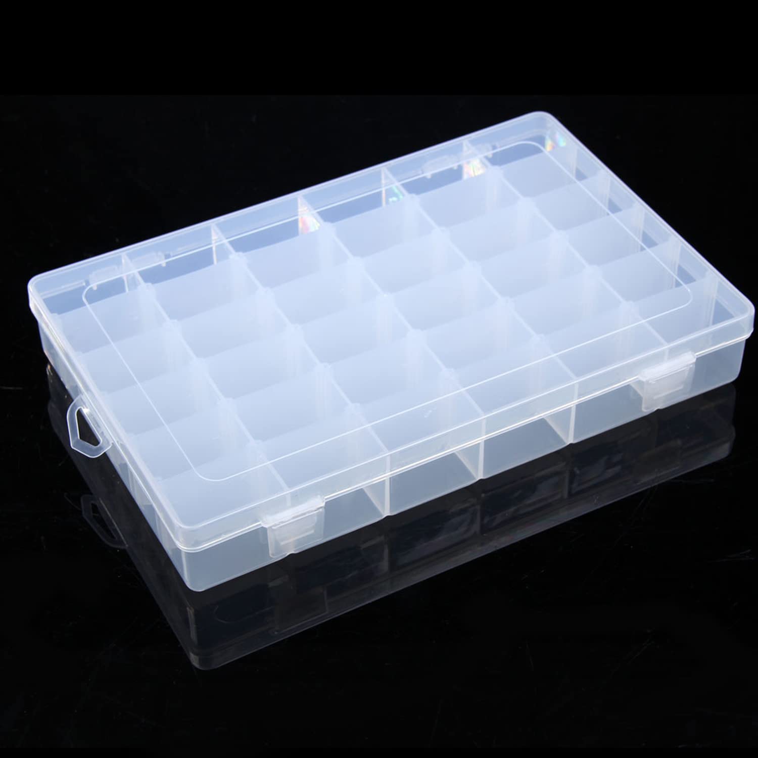 ISCRIO Plastic Organizer Box 36 Grids, Tackle Box, Small Parts Storage Boxes, Fishing Tackles Box, Jewelry Box with Adjustable Dividers