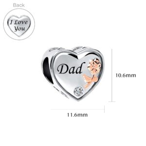 Chili Jewelry Rose Heart Love Dad Charm Compatible With Pandora Charms Bracelets