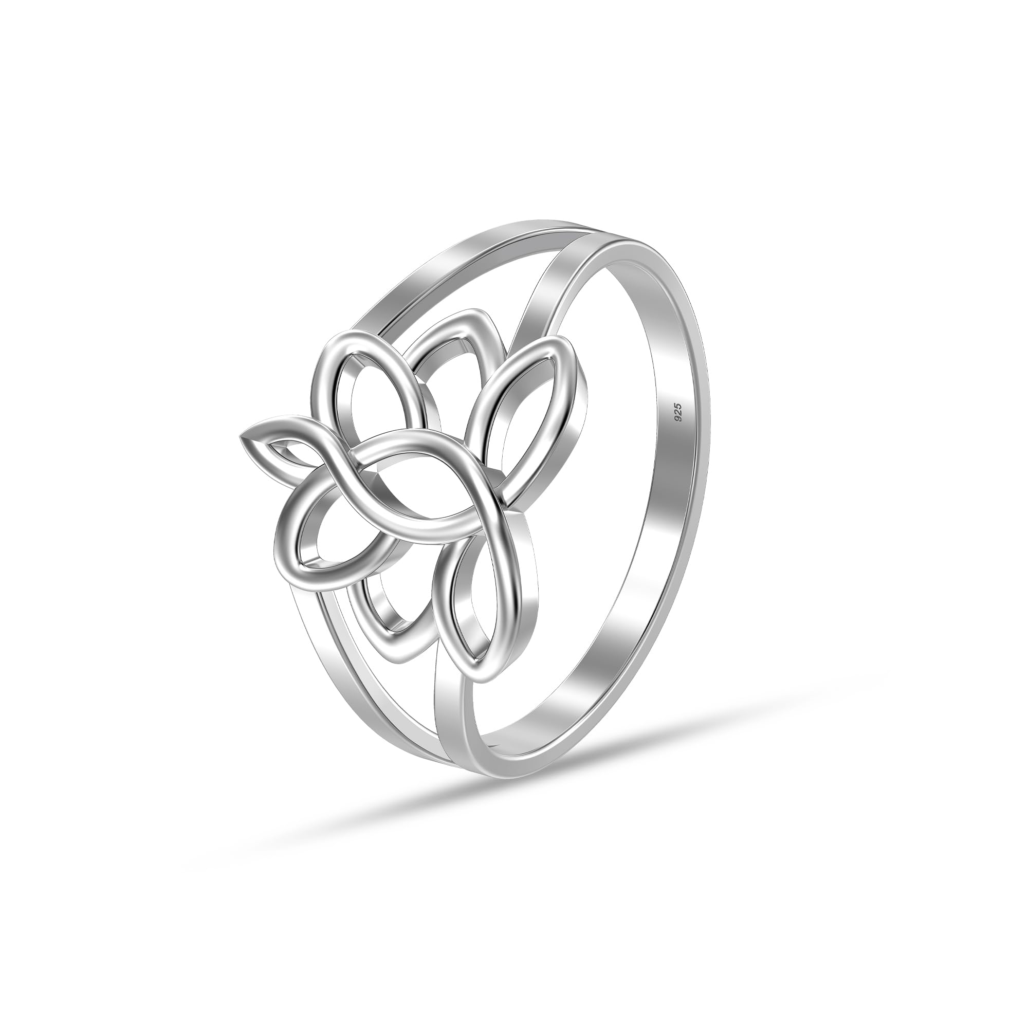 LeCalla 925 Sterling Silver Lotus Flower Rings Hypoallergenic Wedding Ring for Women Size -7