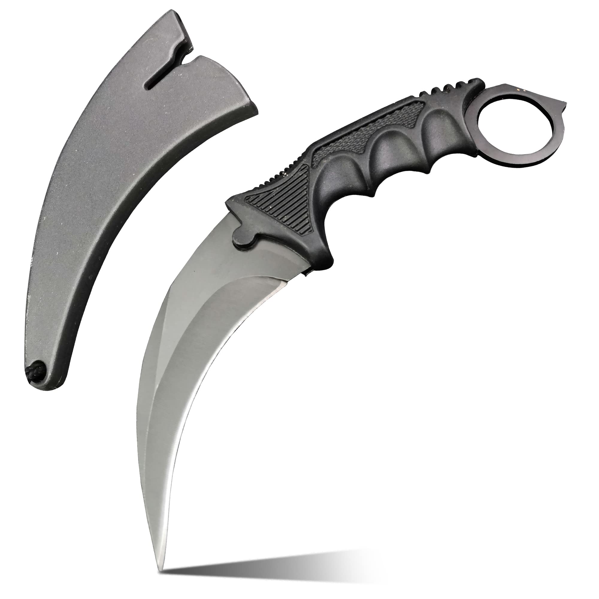 DOOM BLADE Karambit Knife Fixed Blade Knife Fixed Blade Tactical Camping Tool with Sheath and Cord for Camping Hunting，Fishing，Outdoor，Survival (Black)