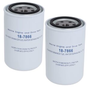 18-7866 fuel water separating filter 9-37807 replacement compatible with yamaha mar-fuelf-il-tr mar-10-mel-00-00, 10 micron,pack of 2