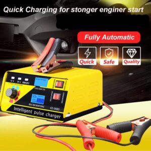 12V 24V Car Battery Charger, 15A Lead-Acid Lithium Battery Charger, Smart Trickle Charger Maintainer, Deep Cycle Battery Repair Charger Automotive Desulfator for Car Motorcycle Truck Boat Lawn Mower