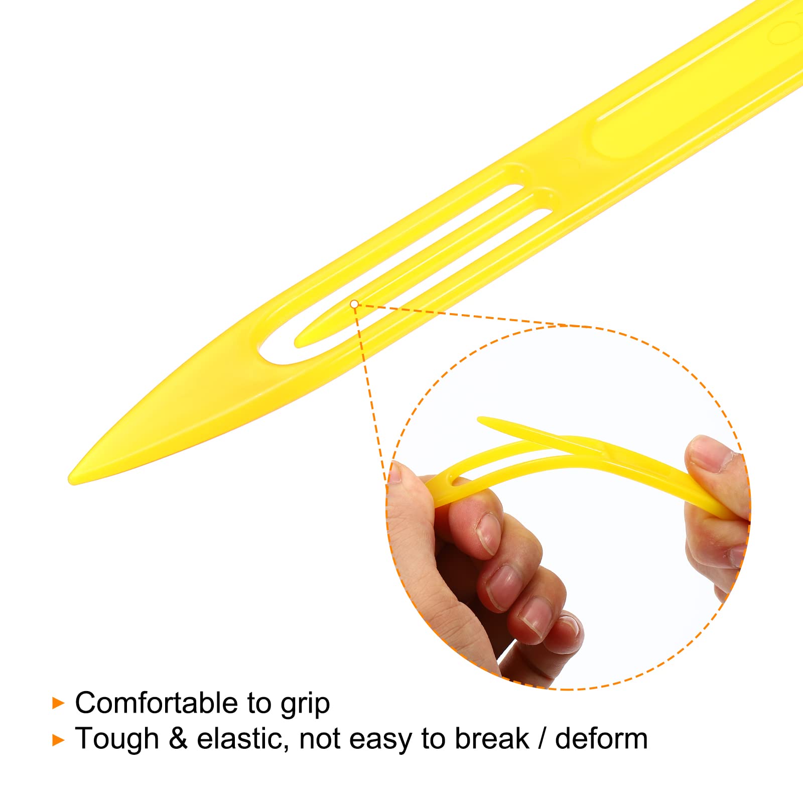 PATIKIL Netting Needle Shuttles 9#, 5 Pack Plastic Fishing Net Repair Tool, Yellow