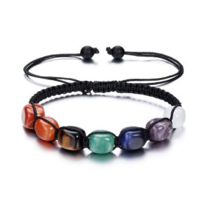 manifo 7 chakra crystals bracelet reiki healing chakra stone braided gemstone bracelets for women yoga meditation