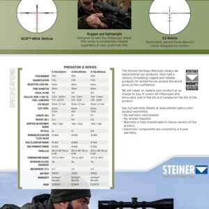 Steiner 3003 Predator 8 3-24x50mm E3 Reticle & Ballistic Turret