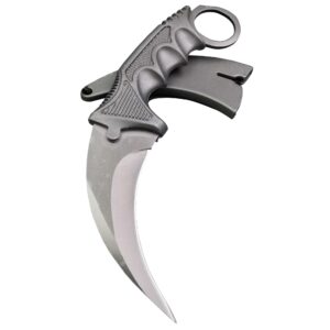 DOOM BLADE Karambit Knife Fixed Blade Knife Fixed Blade Tactical Camping Tool with Sheath and Cord for Camping Hunting，Fishing，Outdoor，Survival (Black)