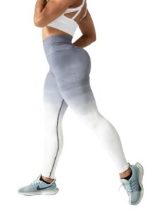 gymtalent scrunch butt leggings for women, ribbed seamless high waisted gym leggings butt lifting yoga pants tights elephant grey l