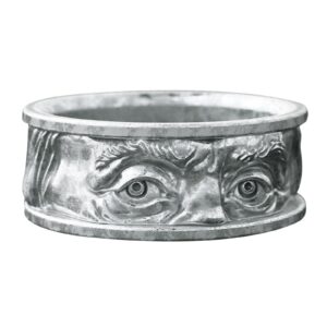 gaze eyes european finger ring american double and personalized engraved jewelry ring creative embossed selling eyes rings cute glasses ring (silver, 12)