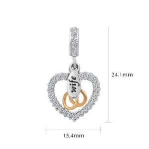 Chili Jewelry Heart Love Rings Charm for Wife Compatible With Pandora Charms Bracelets