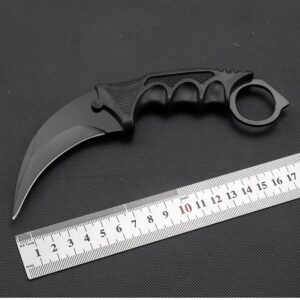 DOOM BLADE Karambit Knife Fixed Blade Knife Fixed Blade Tactical Camping Tool with Sheath and Cord for Camping Hunting，Fishing，Outdoor，Survival (Black)