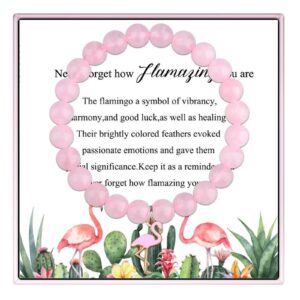 inspirational flamingo gift never forget how flamazing you are bracelet flamingo lover jewelry gift for family（pink）