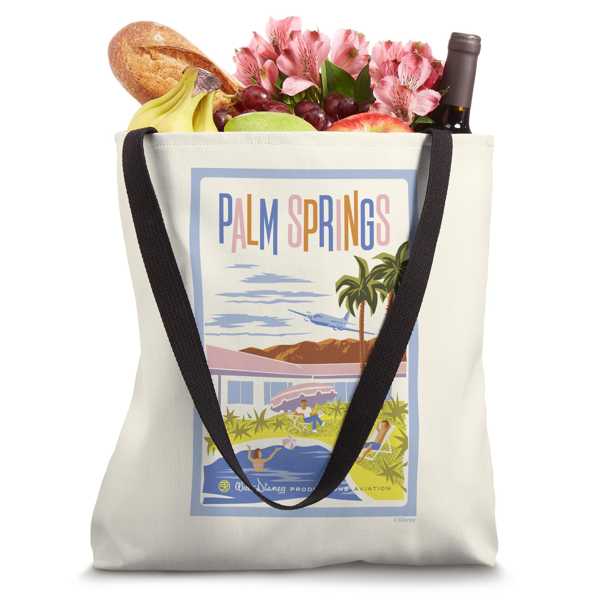 Mickey Mouse One : Walt’s Plane - Travel Poster Palm Springs Tote Bag