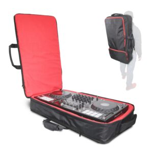 brendaz lightweight backpack bag case carry on compatible with pioneer ddj-rev7, ddj-1000 / srt and similar sized dj controllers