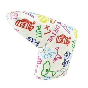 foretra - limited edition golf icons pattern putter headcover quality pu leather magnetic closure for blade style putters