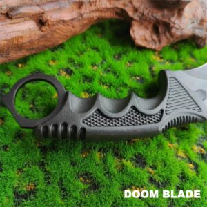 DOOM BLADE Karambit Knife Fixed Blade Knife Fixed Blade Tactical Camping Tool with Sheath and Cord for Camping Hunting，Fishing，Outdoor，Survival (Black)