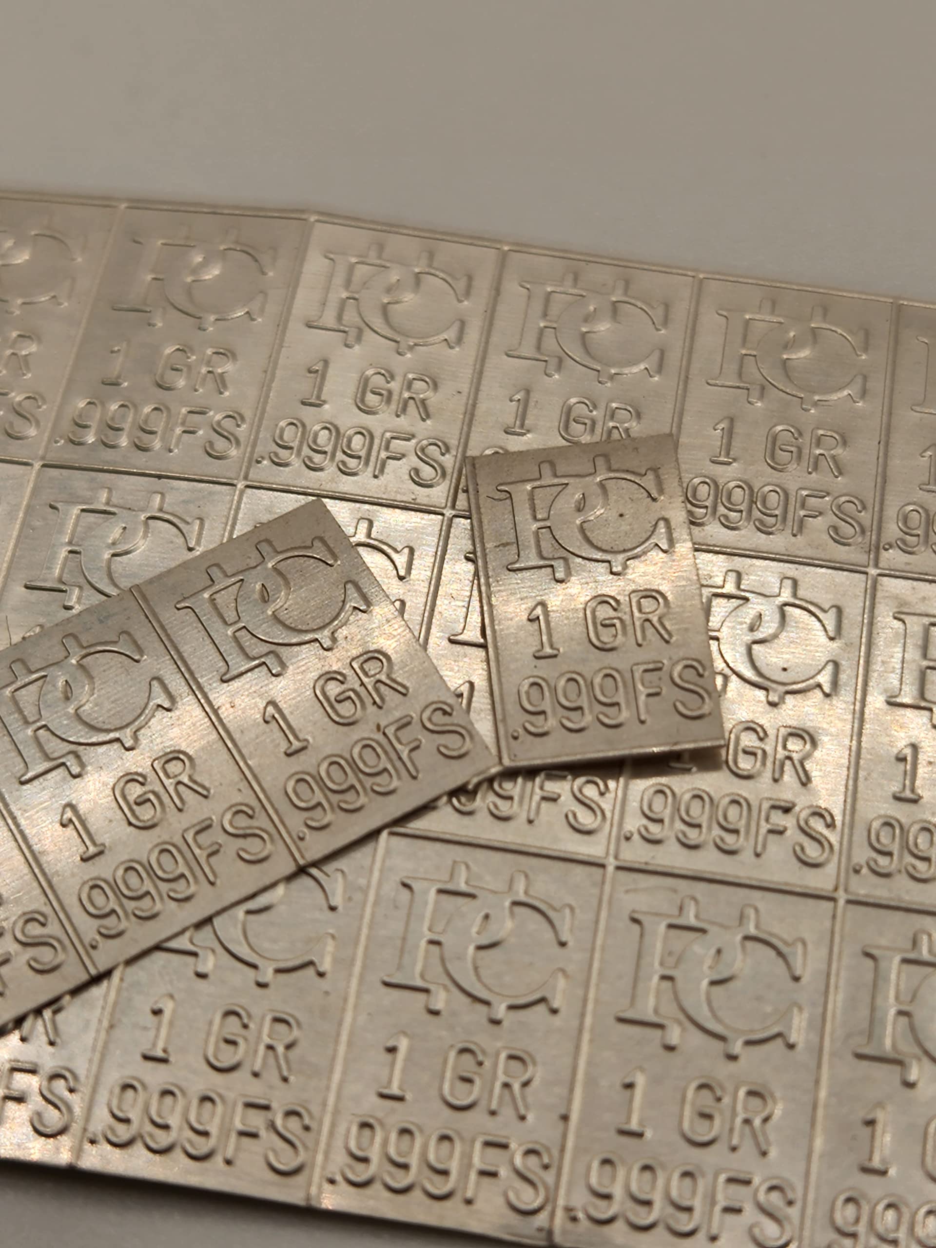 6 One Grain Pure Silver Bars .999 Fine Silver