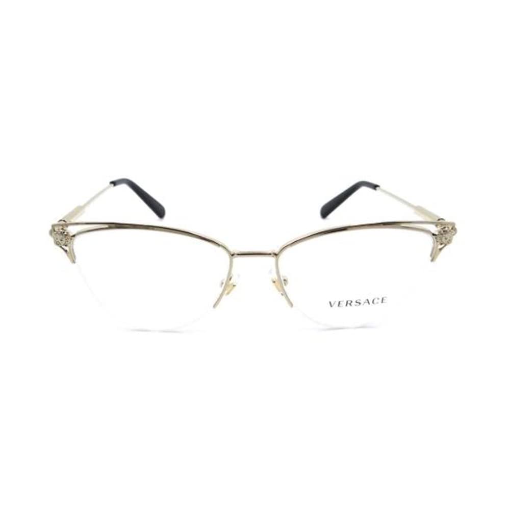 Versace VE 1280 1252 Pale Gold Metal Cat-Eye Eyeglasses 55mm