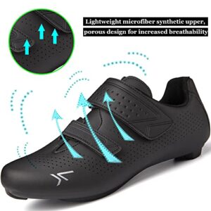 Mens Womens Cycling Shoes Compatible with Pelaton Road Bike Pelaton Shoes Riding Shoes Bicycle Pre-Installed Delta Cleats(1_Black,37)