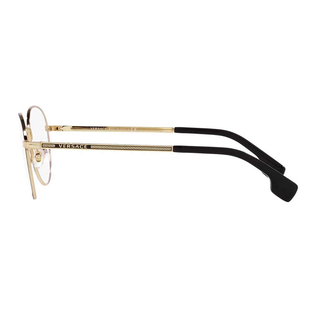 Versace VE 1279 1436 Gold/Matte Black Metal Round Eyeglasses 53mm