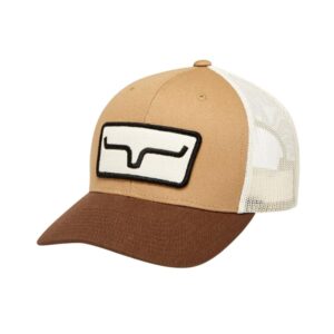 kimes ranch caps the cutter trucker horns logo patch mesh-back ball/ww brown