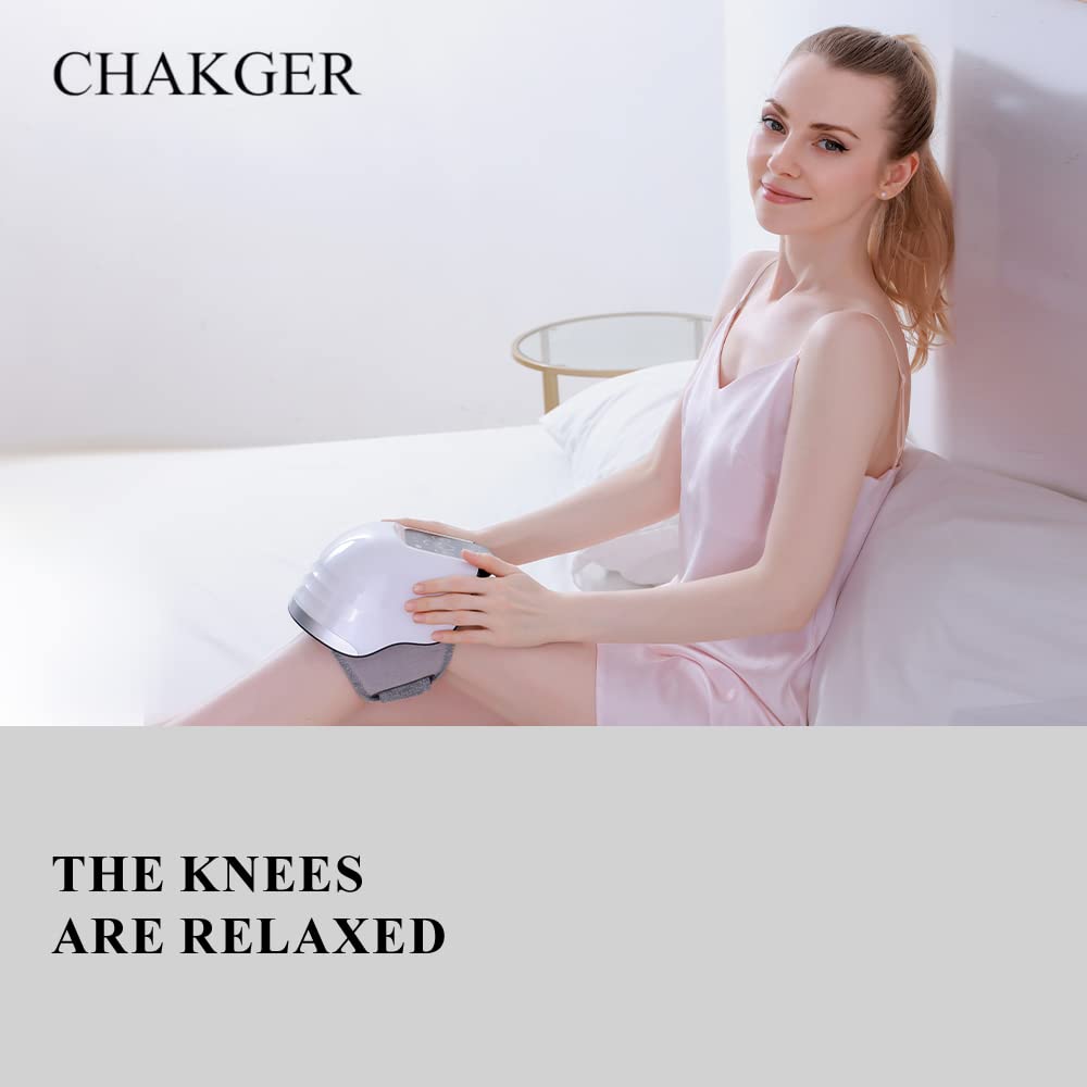 CHAKGER Knee Massager with Heat,Cordless Knee Massager，Vibrating Squeeze Knee Massager Knee Massager for Pain Relief，Arthritis and Knee Circulation Kneading Knee Massager（unassembleable）