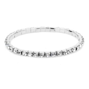 zeshimb cubic zirconia tennis bracelet crystal cz chain bracelet silver tennis chain bracelet diamond round bracelet wedding bridal rhinestone bracelets jewelry for women (single layer)