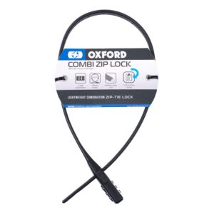 Oxford Products, Black, One Size LK150 Combo Multi-use Security Tie & Bike Combination Cycle/Cafe/Buggy/Ski/Helmet Lock