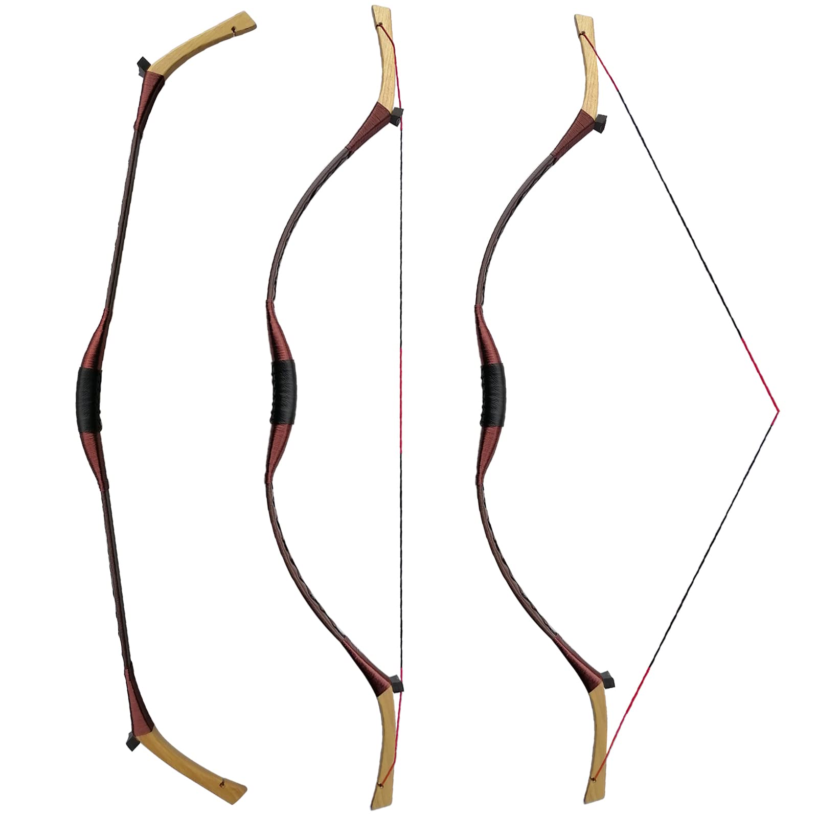 40Lbs/45Lbs/50Lbs Handmade Recurve Bow 52" Attila Mongolian Longbow Chinese for Archery Hunting Horse Riding (35Lbs)