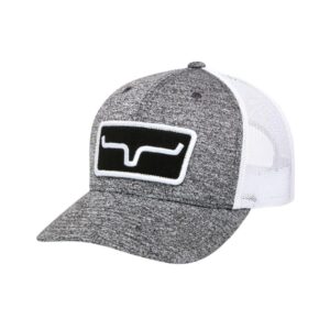 kimes ranch caps the cutter trucker horns logo patch mesh-back ball/grey heather