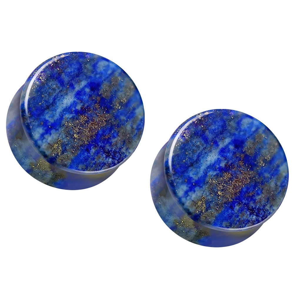 Pierced Owl AAA Grade Natural Lapis Lazuli Stone Double Flared Plugs, Sold as a Pair (19mm (3/4"))