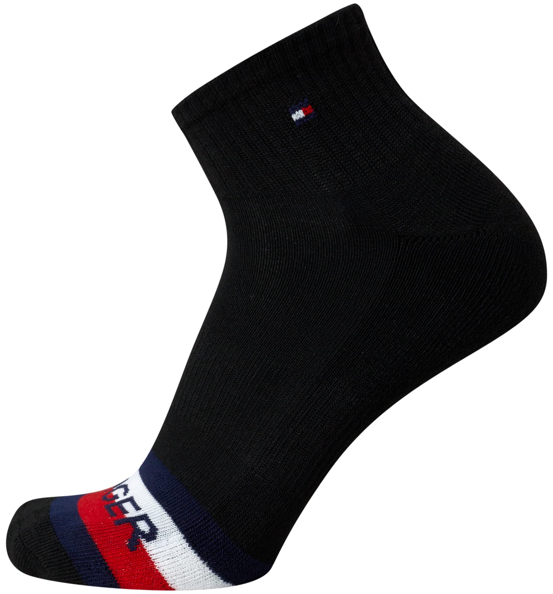 Tommy Hilfiger Men's Quarter Socks - 12 Pack Performance Cushion Comfort Socks - Breathable Athletic Socks for Men (7-12), Size 7-12, Premium Black