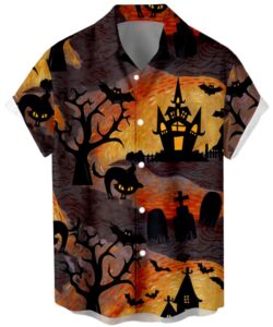 who in shop men's halloween shirts cute scary horror short sleeve button up shirt