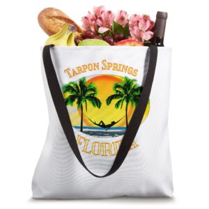 Tarpon Springs Florida Palm Trees Beach Vacation Tote Bag