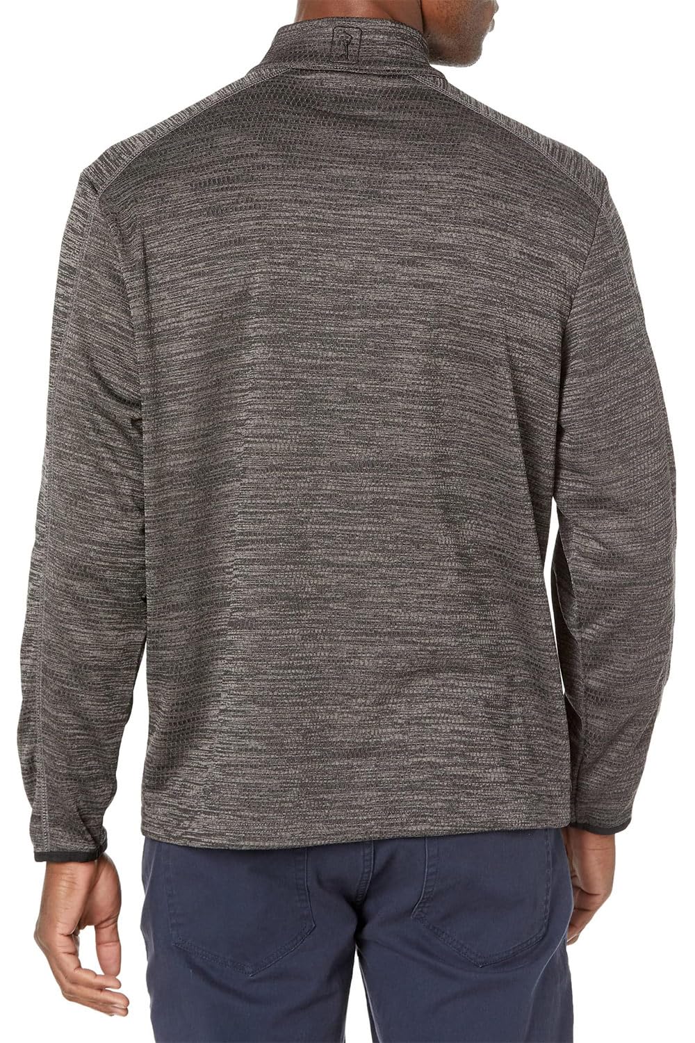 PGA TOUR Men's Textured Fleece 1/4 Zip Jacket Base Layer, Caviar HTR, X-Large