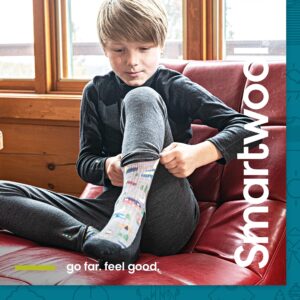 Smartwool Kids' Wintersport Yeti Pattern Full Cushion Merino Wool Over The Calf Socks, Military Olive, Small