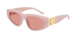 balenciaga bb0095s 003 53mm pink/red cateye sunglasses for women + bundle with designer iwear eyewear kit