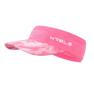 wrels visor sun hat for kids women men,adjustable packable sports cap with sweatband(46-60cm) (#b-rose red)