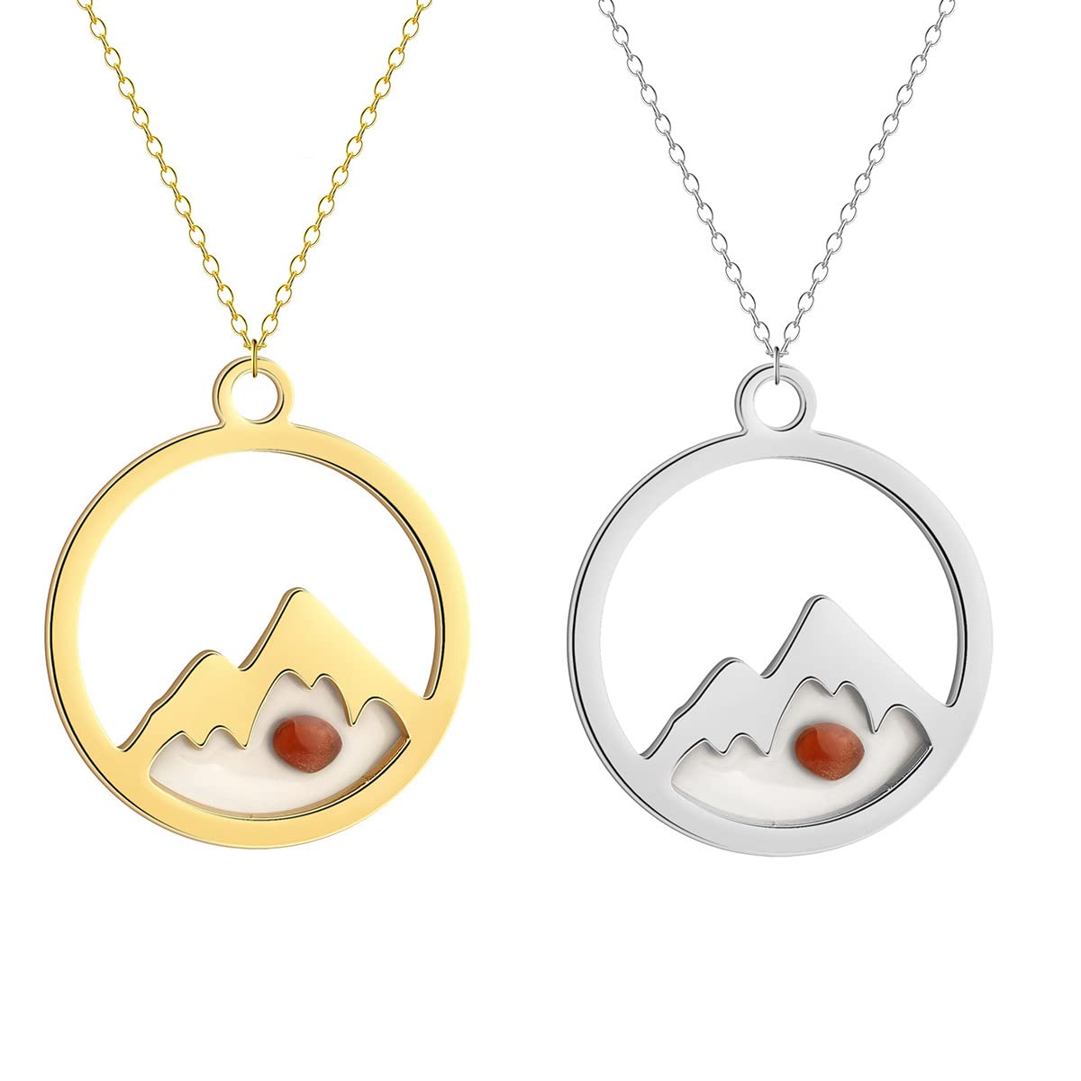 2pcs Mustard Seed Necklace For Women, Stainless Steel Christian Gifts Move Mountains Faith Jewelry Inspirational Gold Silver Dainty Necklaces For Women Trendy Simple, Stainless Steel, No Gemstone