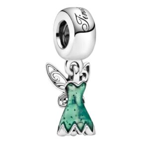 lkwidi green princess dress dangle charm 925 sterling silver pendant,jewelry bead gift for women bracelet&necklace