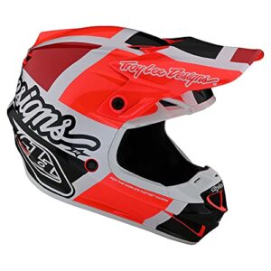 Troy Lee Designs SE4 Polyacrylite Midnight Motocross Helmet - Full Face Offroad Motorcycle Dirt Bike ATV Powersports Dual Sport Racing Helmet - Boys Girls Kids (Red/Charcoal, LG)