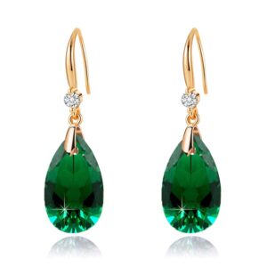 austrian crystal teardrop dangle drop earrings for women