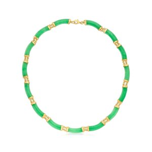 ross-simons curved jade necklace in 18kt gold over sterling. 20 inches