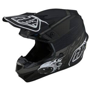 Troy Lee Designs SE4 Polyacrylite Midnight Motocross Helmet - Full Face Offroad Motorcycle Dirt Bike ATV Powersports Dual Sport Racing Helmet - Boys Girls Kids (Black, LG)