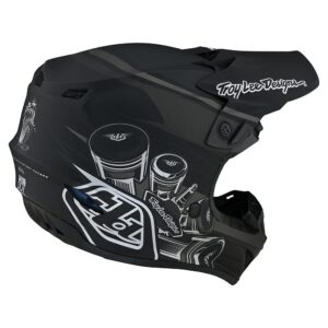 Troy Lee Designs SE4 Polyacrylite Midnight Motocross Helmet - Full Face Offroad Motorcycle Dirt Bike ATV Powersports Dual Sport Racing Helmet - Boys Girls Kids (Black, LG)